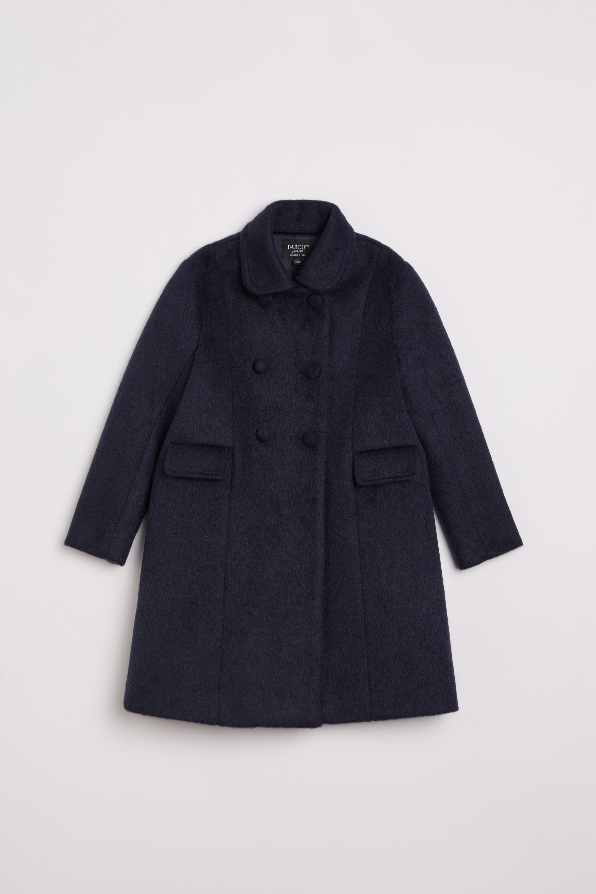 Girls Leah Wool Coat In Navy | Bardot Junior
