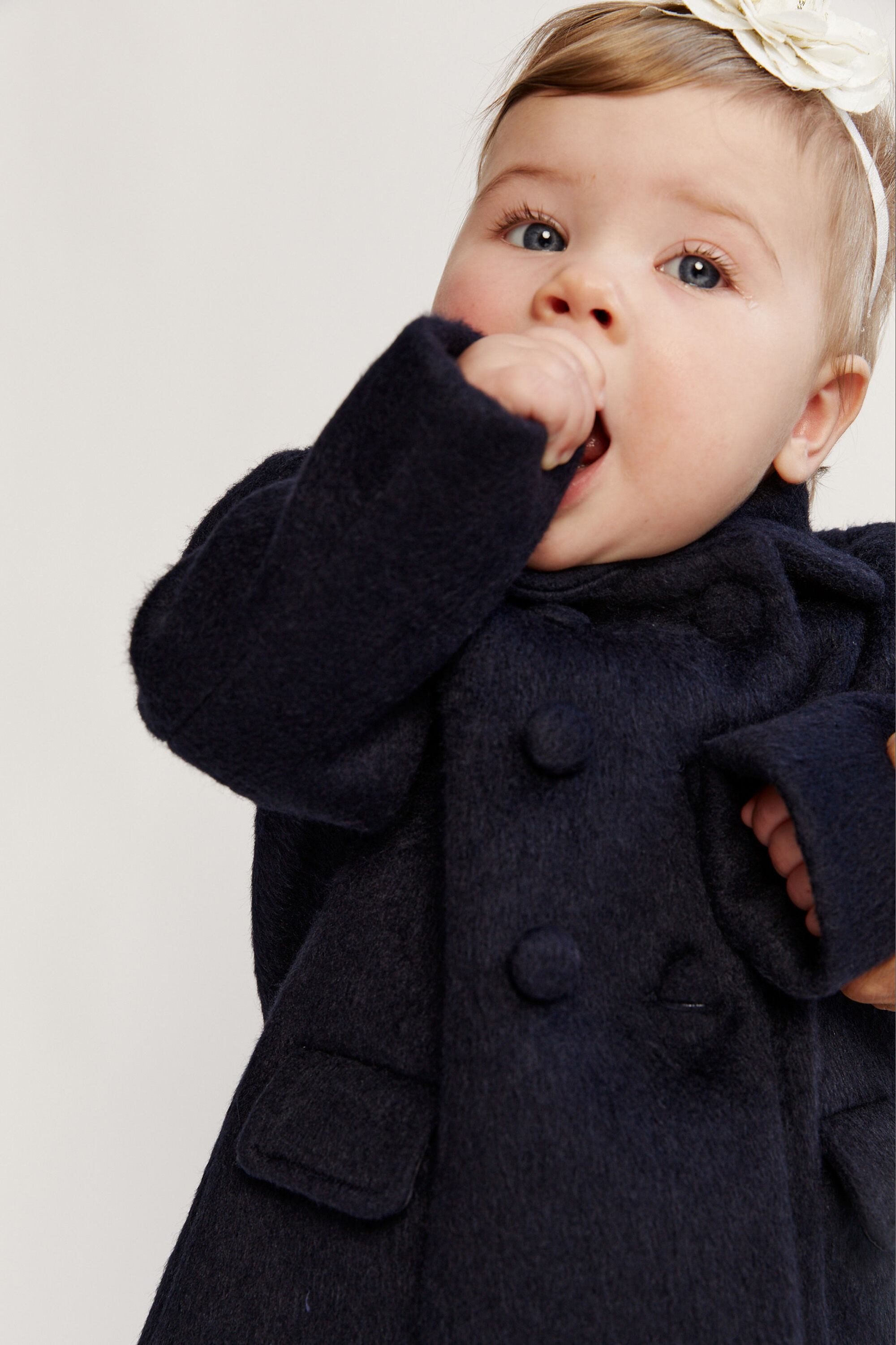 Baby Leah Wool Coat In Navy | Bardot Junior