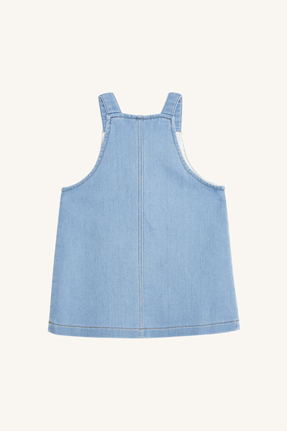 Baby Girl Mara Knit Denim Pinny in Light Dnm